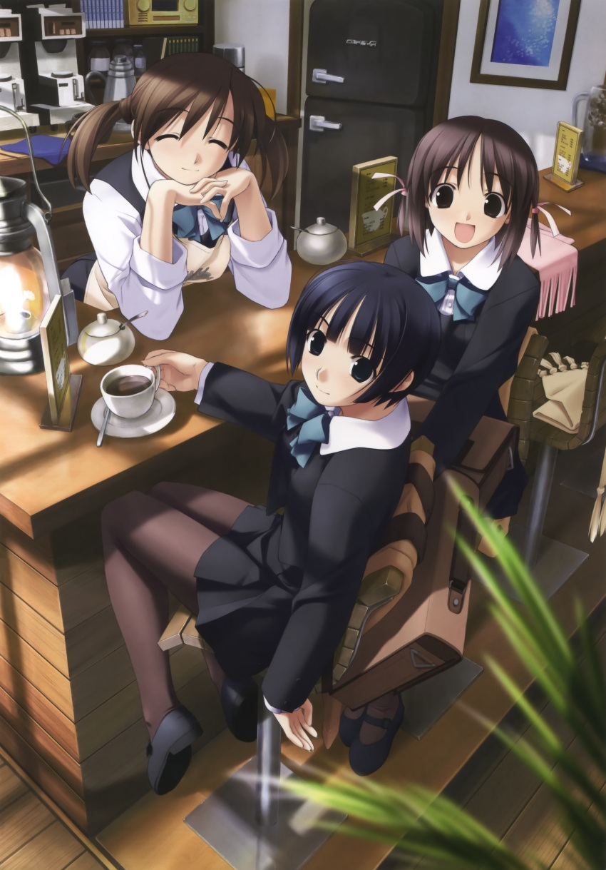 Safebooru - asaba nonoka hashimoto takashi ichinose mio kasuga yoshino pantyhose seifuku white ...