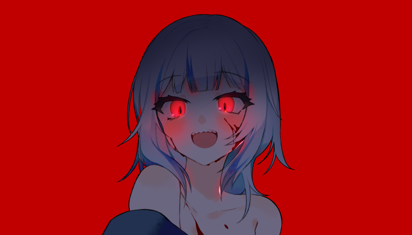 Safebooru - 1girl blood blood on face dark persona gawr gura glowing ...