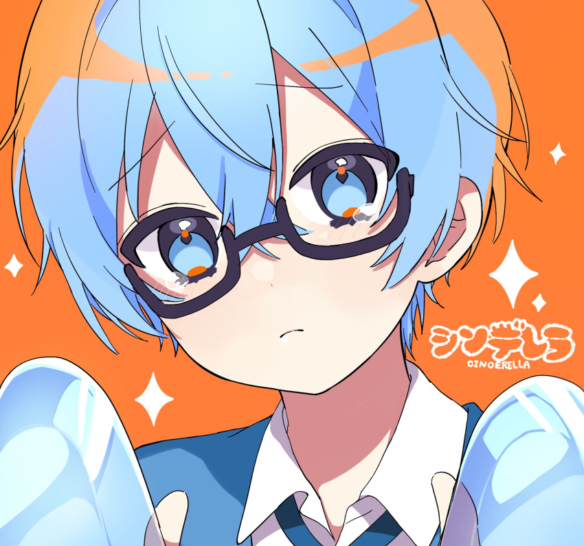 Safebooru - 1boy blue eyes blue hair blush cardigan collared shirt ...