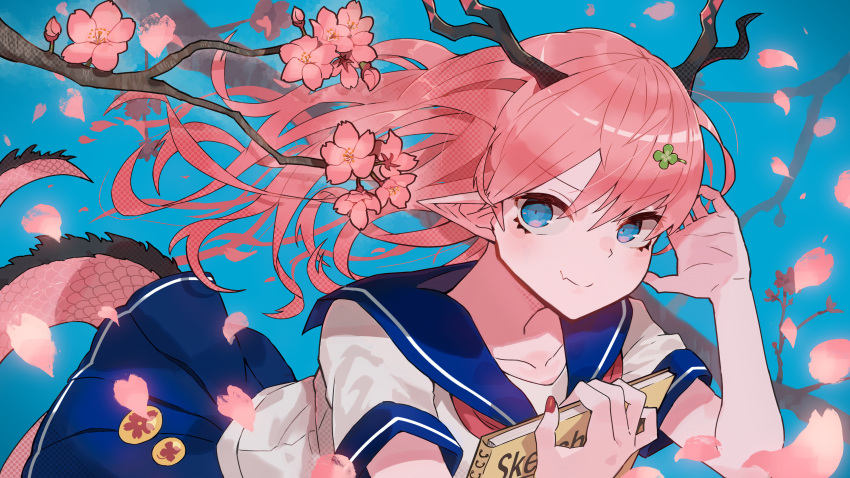 Safebooru - >:) 1girl absurdres arm behind head arm up badge bangs blue ...