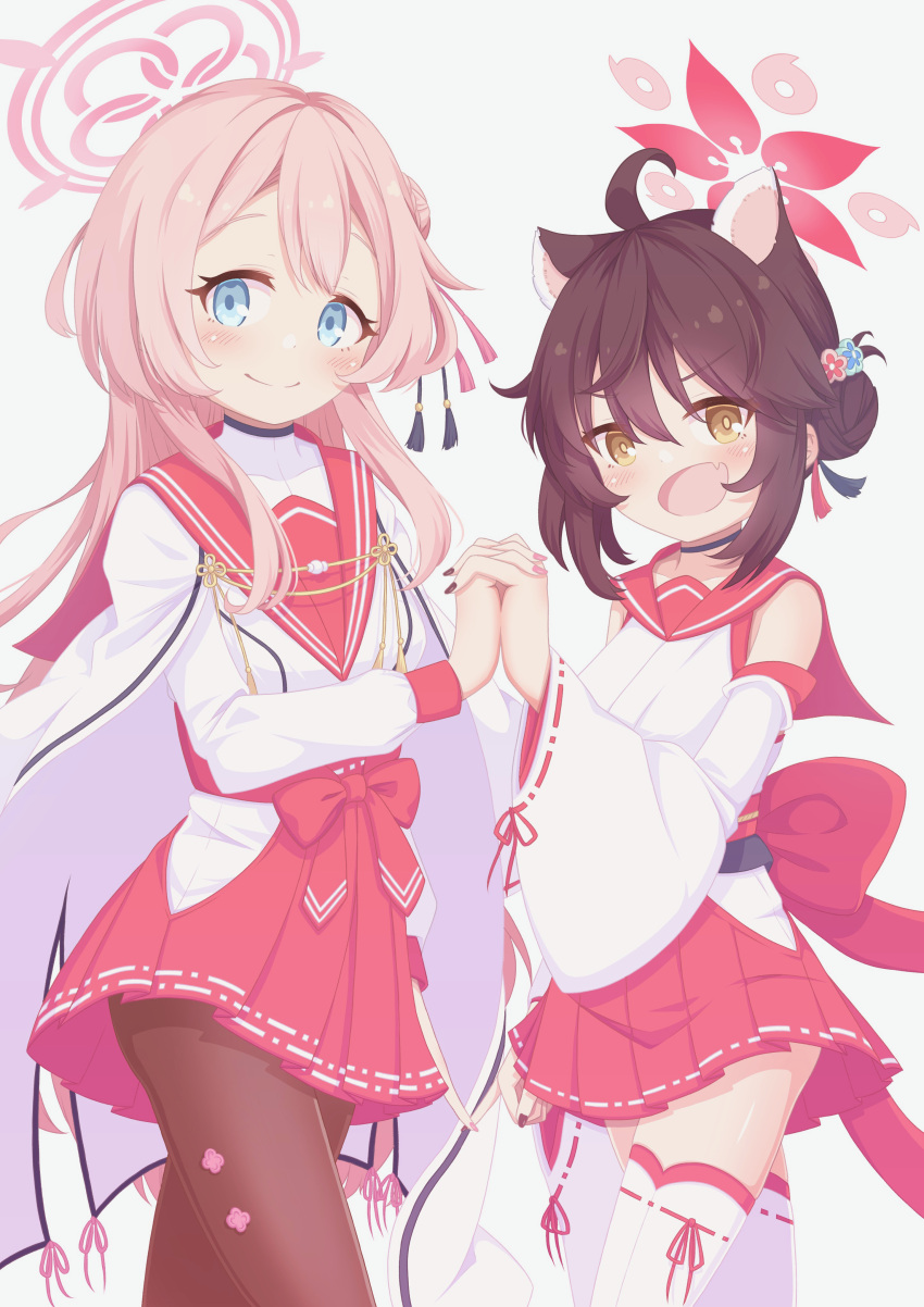 Safebooru - 2girls absurdres ahoge animal ears blue archive blue eyes blush breasts brown hair ...