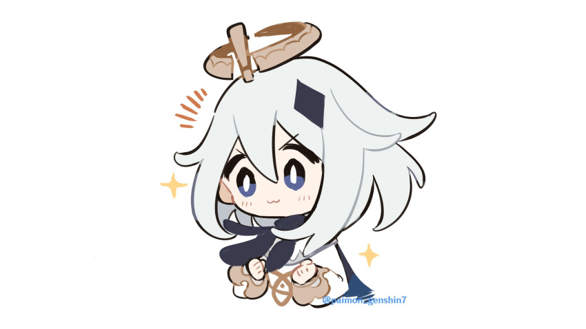 Safebooru - 1girl :3 black scarf blue eyes chibi genshin impact hair ...