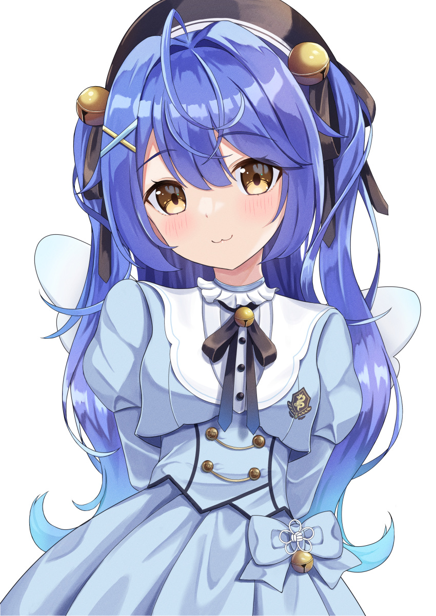 Safebooru - 1girl :3 absurdres ahoge amamiya kokoro arms behind back bangs bell black headwear ...