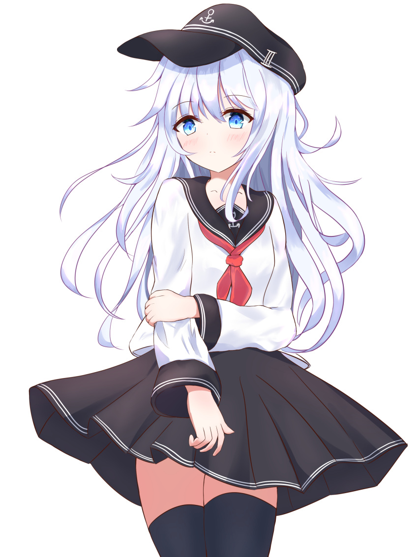 Safebooru - 1girl absurdres anchor symbol bangs black headwear black legwear black sailor collar ...