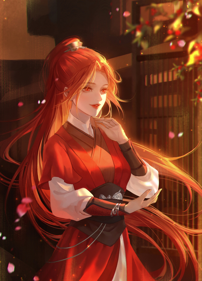 Safebooru - 1girl absurdres bi ting (xia lan) branch door highres long ...
