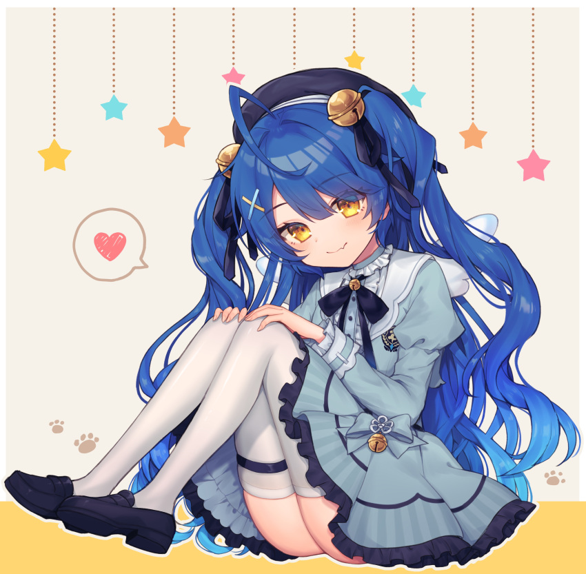 Safebooru - 1girl absurdres ahoge akagi meito amamiya kokoro bangs bell beret black headwear ...