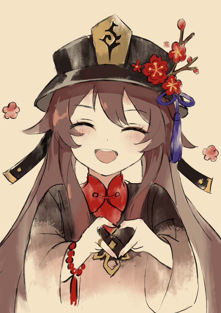 Safebooru - 1girl absurdres bead bracelet beads black headwear black nails blush bracelet brown ...