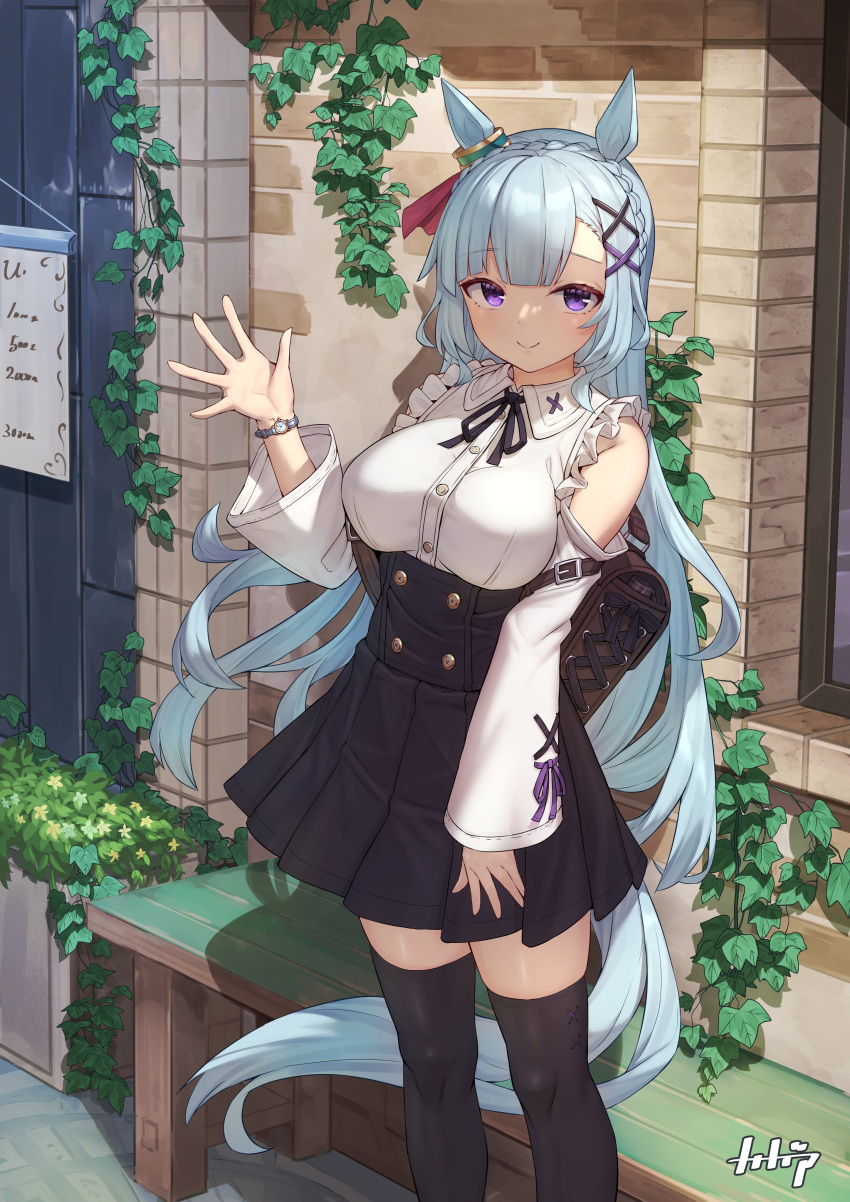 Safebooru - absurdres alternate costume animal ears arpeggio kaga artist name bag black legwear ...