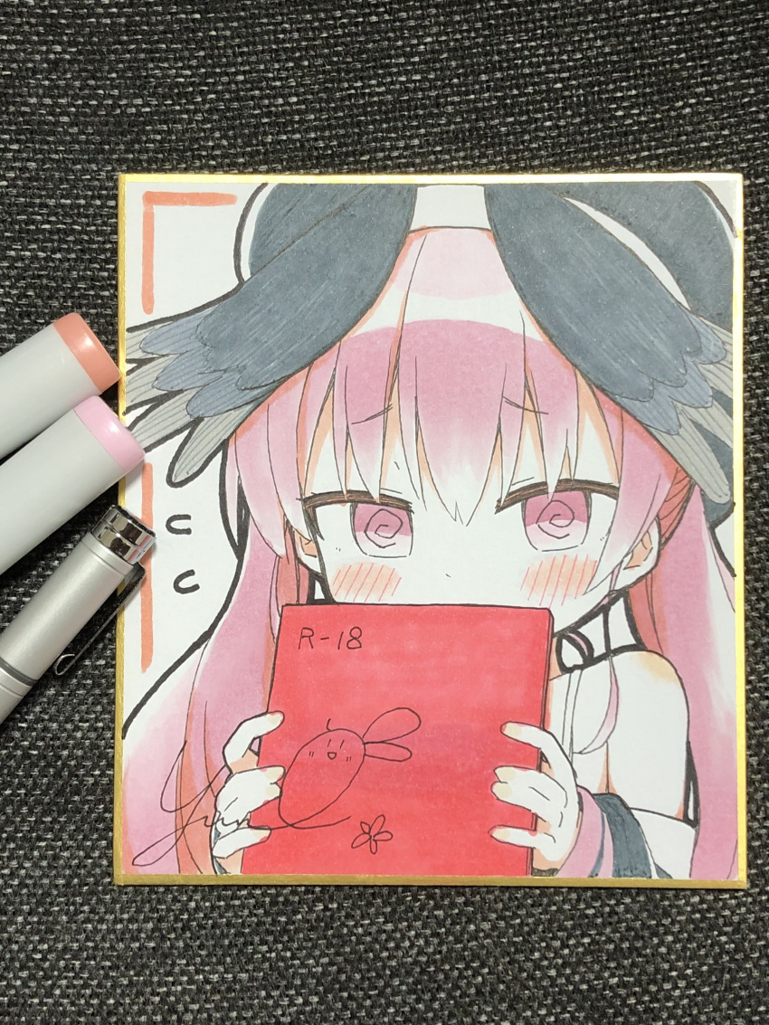 Safebooru - 1girl @ @ absurdres ayanepuna bangs bare shoulders beret black headwear black shirt ...