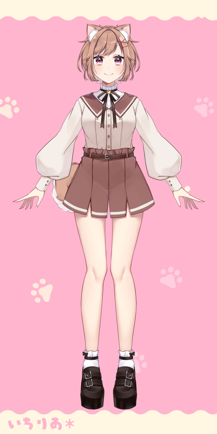 Safebooru - 1girl absurdres animal ear fluff animal ears anzu 1026 arms at sides belt breasts ...