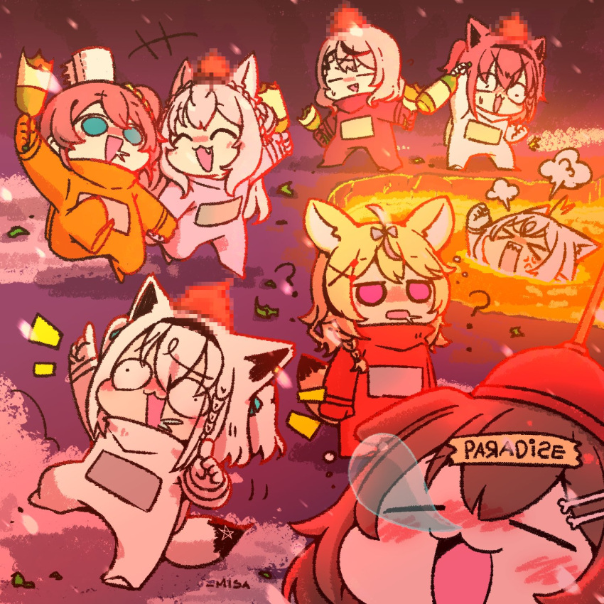 Safebooru - ? ahoge among us anger vein animal ears bangs black hair ...