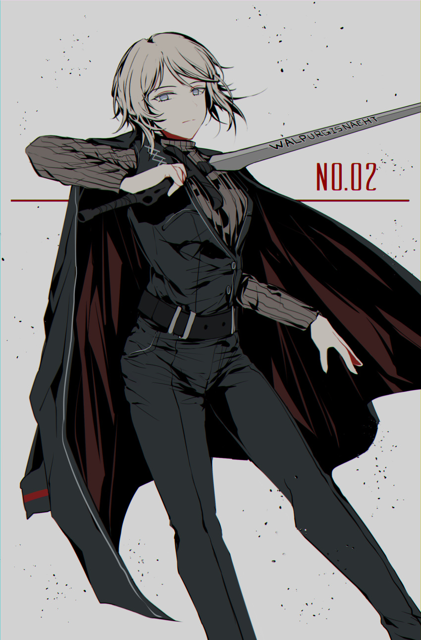 Safebooru - absurdres belt blue eyes coat coat on shoulders faust ...