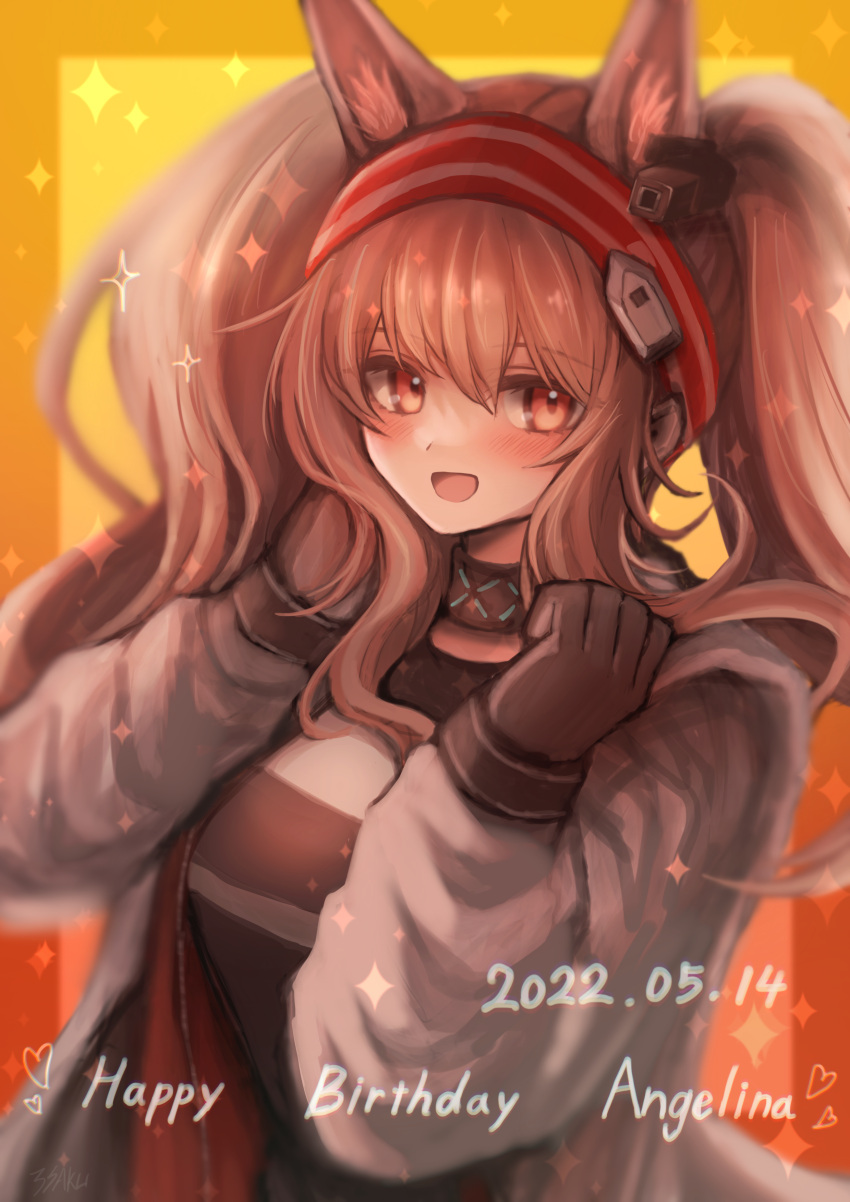 Safebooru - 1girl 3 (sanyako1) :d absurdres angelina (arknights) animal ...