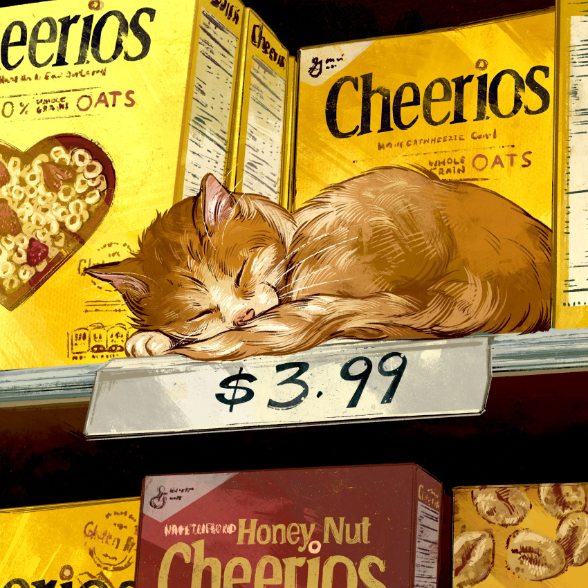 Safebooru - absurdres animal animal focus cat catwheezie cereal box ...