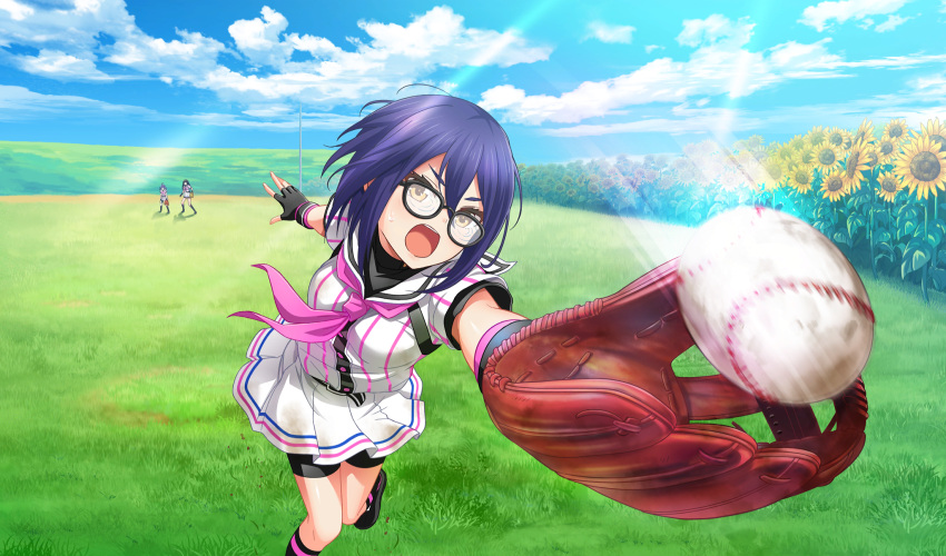 Safebooru - asada aoi baseball baseball (object) baseball field baseball mitt baseball uniform ...