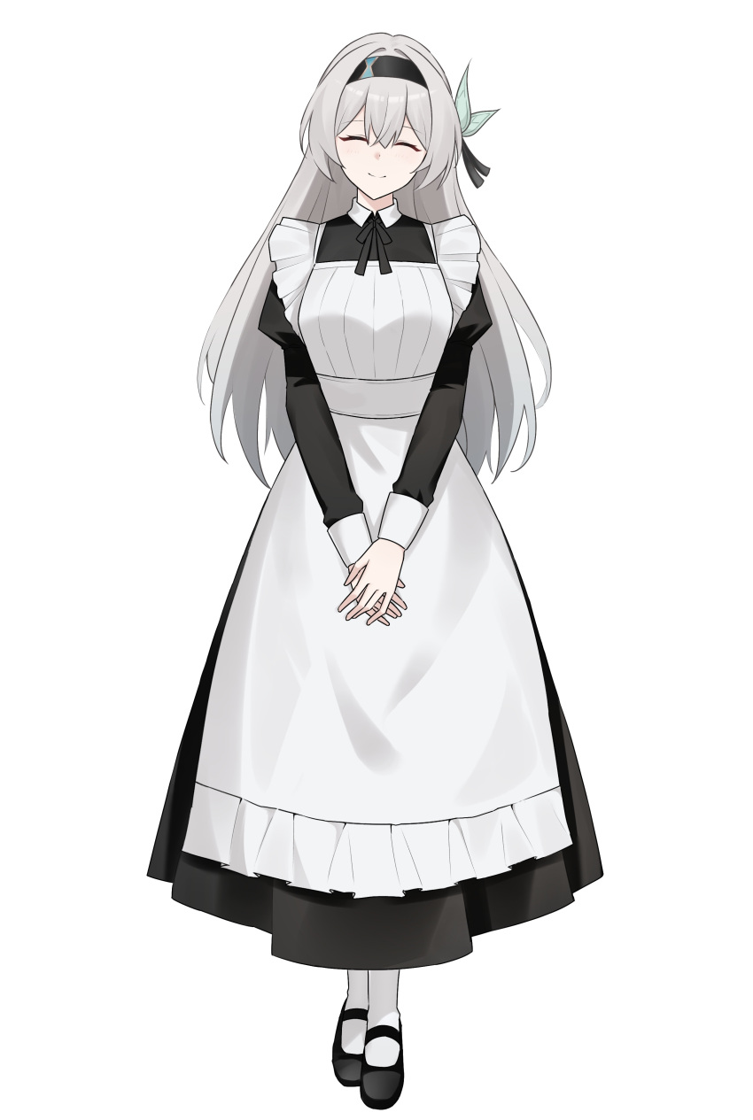 Safebooru - 1girl absurdres alternate costume apron black dress black ...