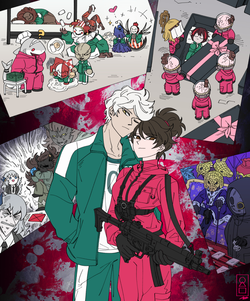 Safebooru - 4girls 6+others argalia (project moon) black gloves black ...