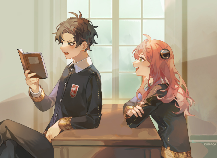 Safebooru - 1boy 1girl absurdres ahoge anya (spy x family) bangs black eyes black hair black ...