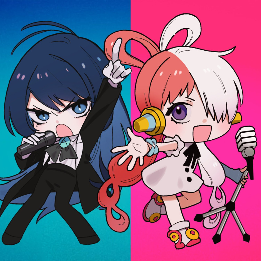 Safebooru - 2girls ado (utaite) ahoge arm up behind-the-head headphones ...