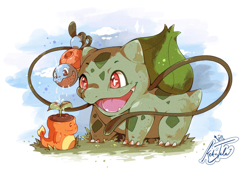 Safebooru - artist name brown eyes bulbasaur charmander claws dirt ...