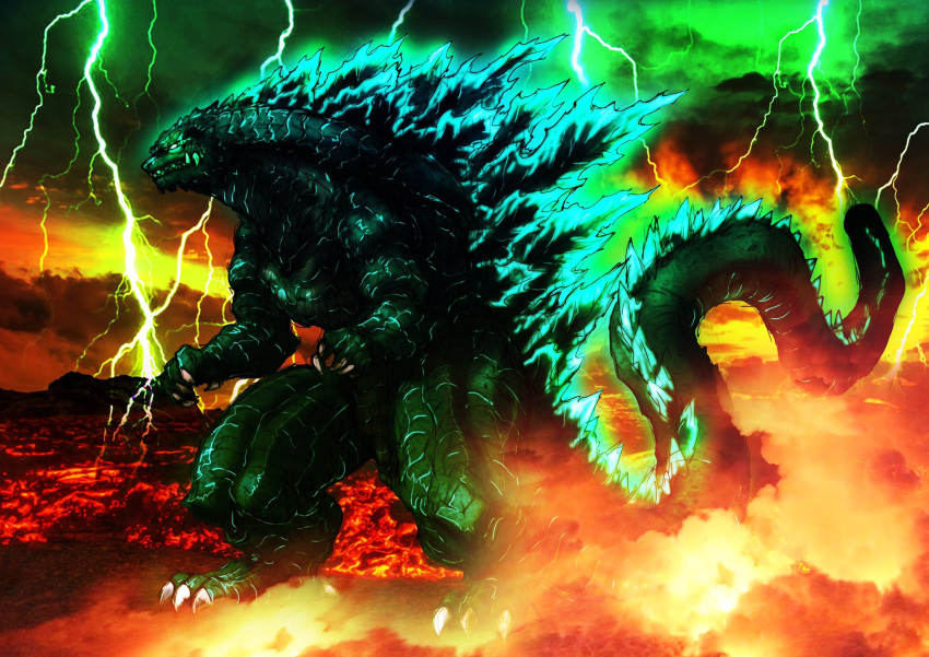 Safebooru - bioluminescence claws full body giant giant monster glowing ...