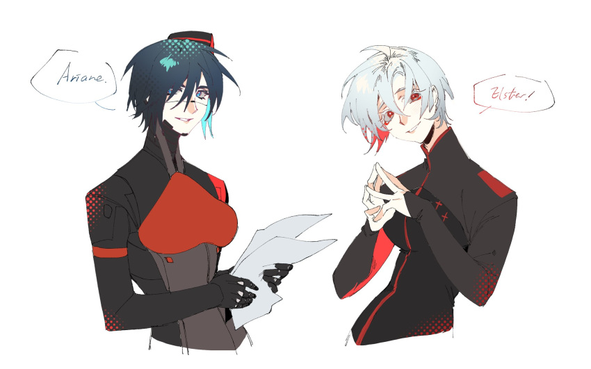 Safebooru - 2girls android ariane yeong black hair blue eyes cyberpunk ...