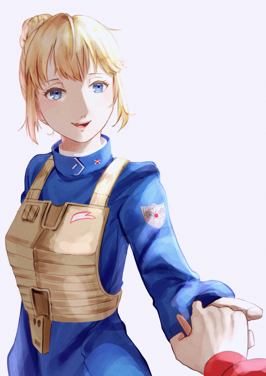 Safebooru - 1girl absurdres anna steiner blonde hair blue eyes breasts cowboy shot darius ...