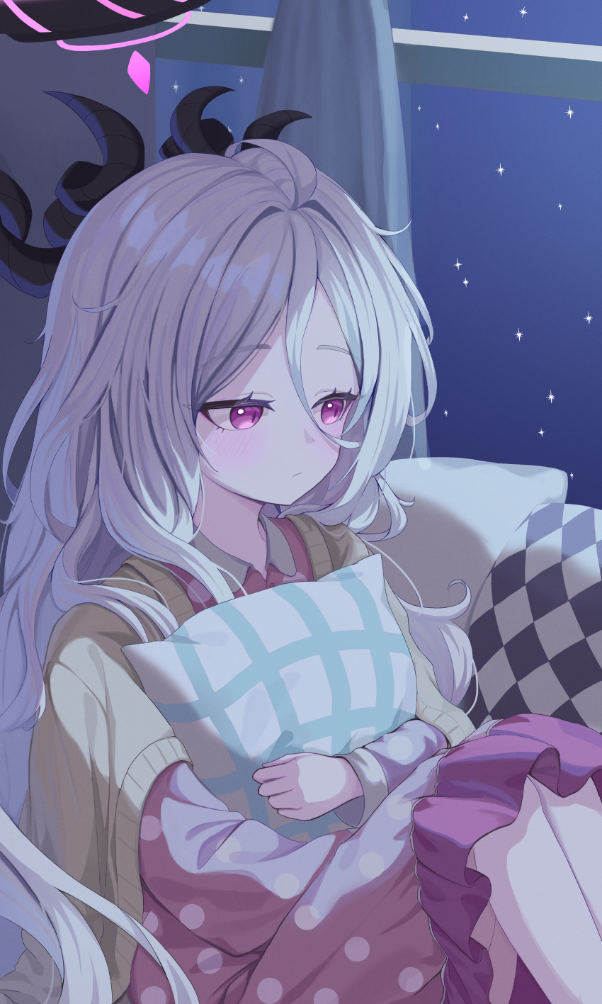 Safebooru - 1girl absurdres ahoge black horns blue archive blush demon girl demon horns demon ...