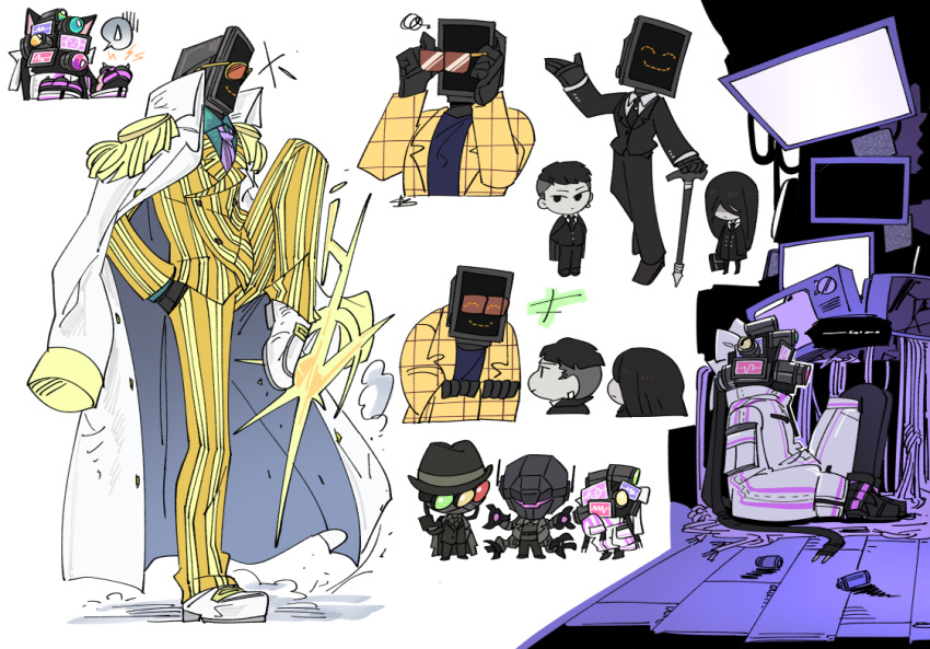 Safebooru - 2girls 4boys alloc (project moon) android animal ears ...
