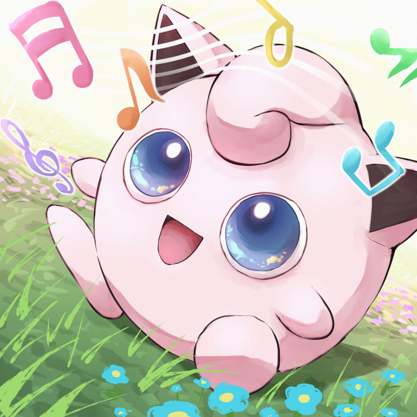 Safebooru - :d absurdres blue eyes commentary request day grass happy ...