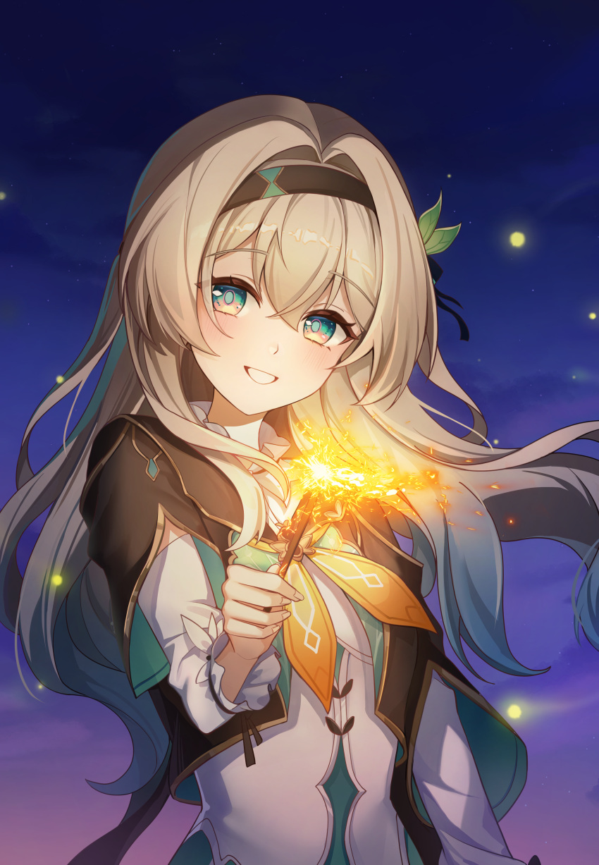 Safebooru - 1girl absurdres aqua hair black hairband commentary cropped jacket detached sleeves ...