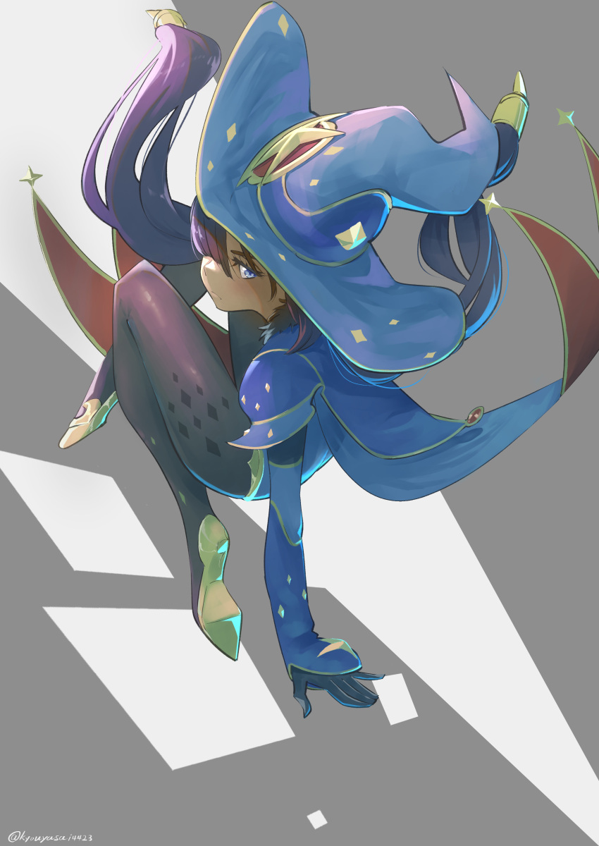 Safebooru - 1girl absurdres black gloves black pantyhose blue capelet blue eyes blue hat blue ...