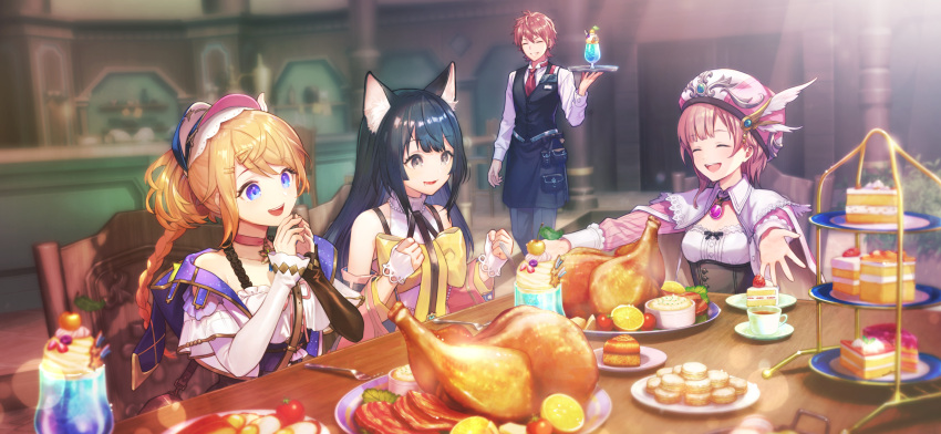 Safebooru - 1boy 3girls :d absurdres animal ear fluff animal ears atelier (series) atelier ...