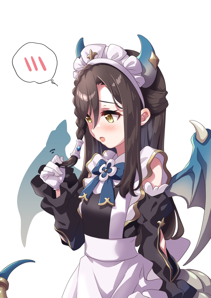 Safebooru - 1girl absurdres apron black dress black sleeves blue bow ...