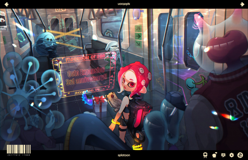 Safebooru - 1boy 1girl :o agent 8 (splatoon) anklet anniversary ...