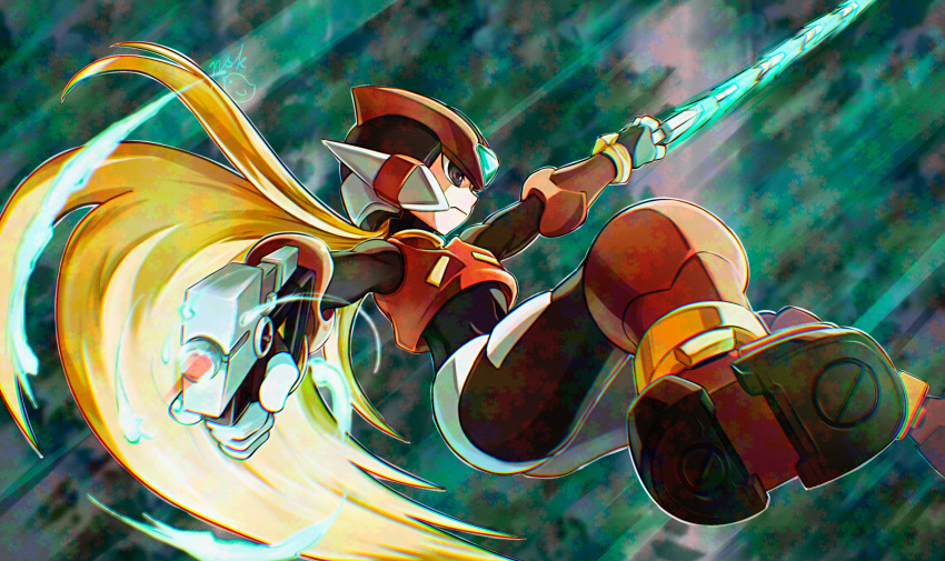 Safebooru - 1boy android armor black eyes dwn0001130 energy blade ...