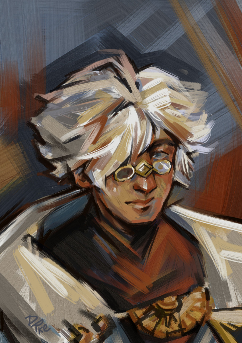 Safebooru - 1boy absurdres blue eyes cloak disco elysium dorinokee glasses highres male focus ...