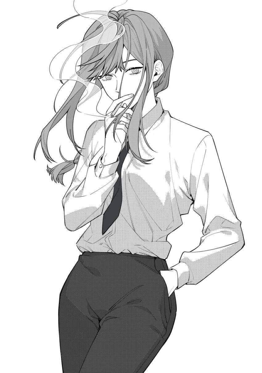 Safebooru Black Pants Business Suit Chainsaw Man Cigarette Formal 0739