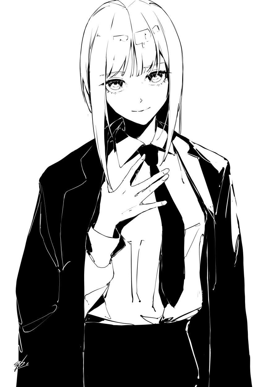 Safebooru 1girl 96yottea Absurdres Black Coat Black Necktie Black 0849