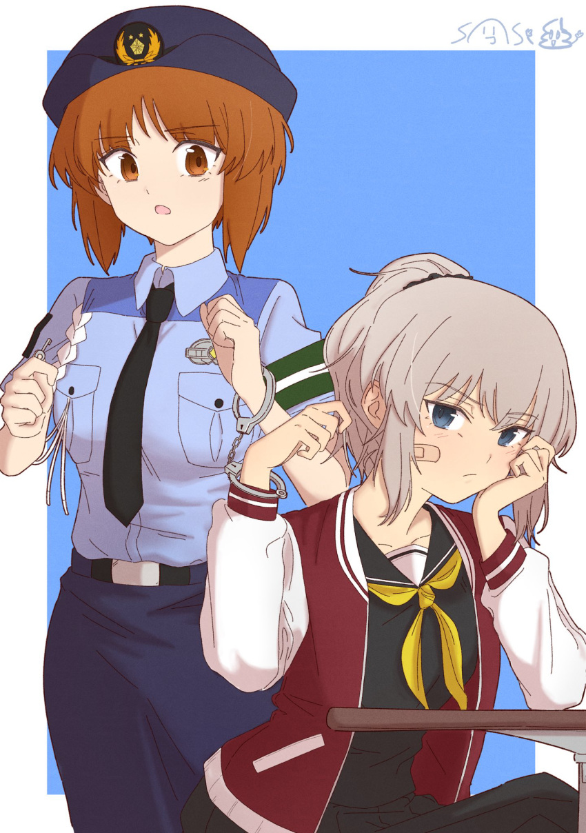 Safebooru - aiguillette alternate hairstyle artist logo bandaid bandaid ...