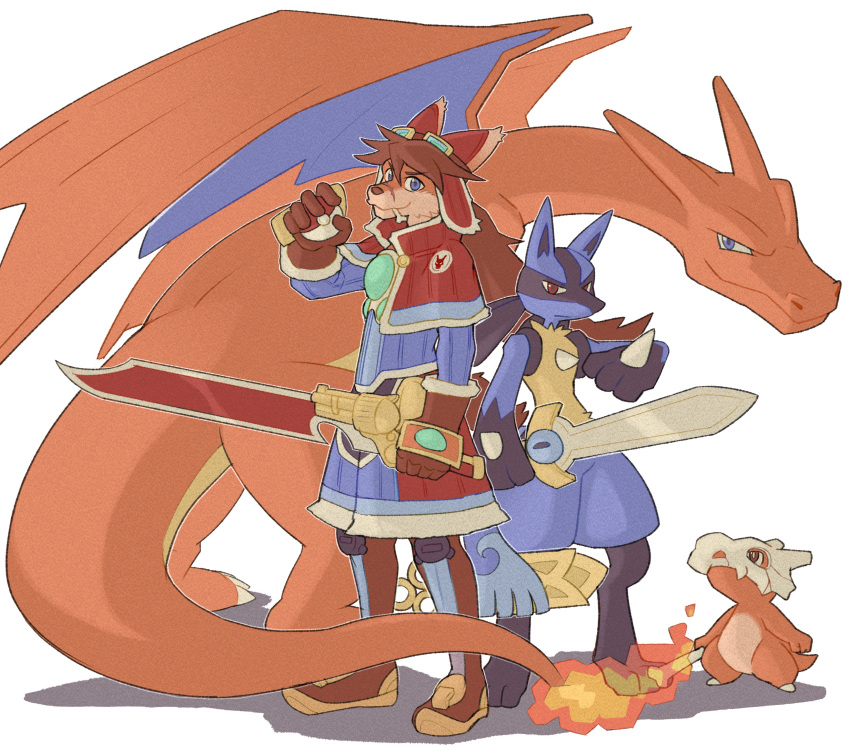 Safebooru - 1boy absurdres alm lobo brown hair charizard crossover ...