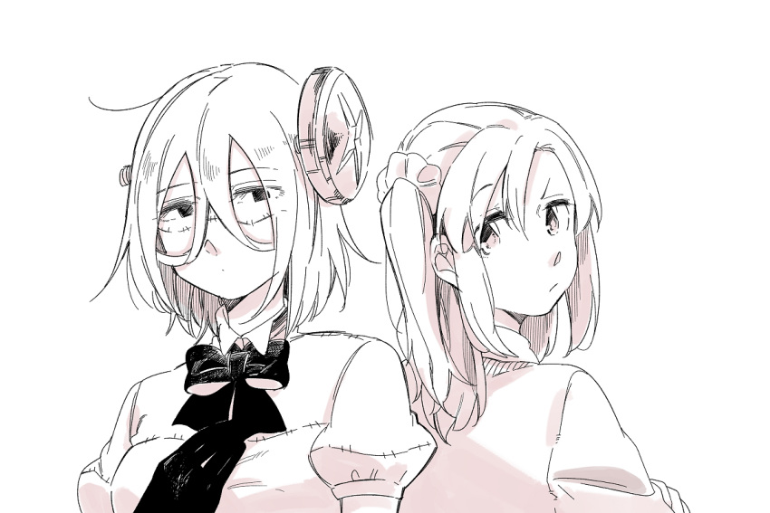 Safebooru - 2girls commentary request frankenstein's monster long hair looking at viewer looking ...