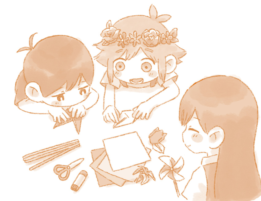 Safebooru - 1boy 2boys basil (faraway) (omori) basil (omori) blush closed eyes closed mouth ...