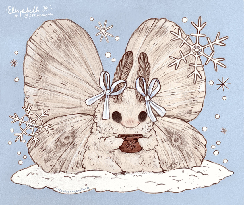 Safebooru - animal focus artist name blue background bug elizabeth (strwbmoth) full body highres ...