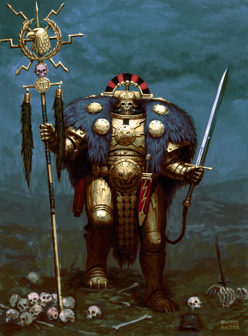 Safebooru - 1boy aquila (symbol) armor bone dagger dual wielding fur ...