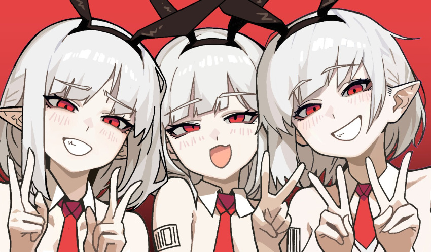 Safebooru - 3girls animal ears arm tattoo blush character request ...