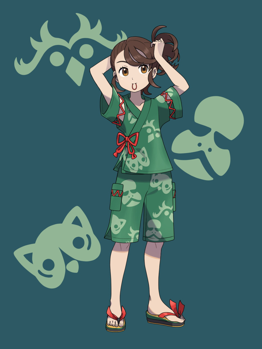 Safebooru - 1girl adjusting hair arms up asatsuki (fgfff) brown eyes ...