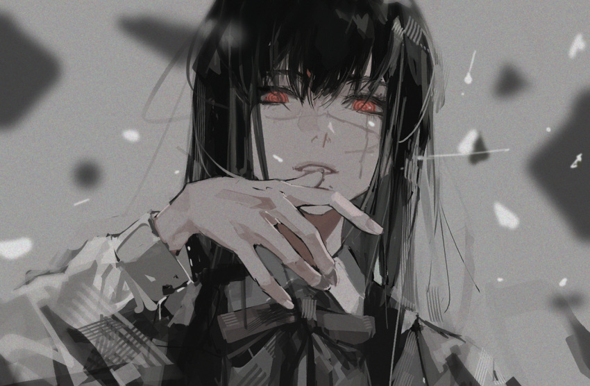 Safebooru 1girl 96yottea Black Hair Black Ribbon Chainsaw Man 9814