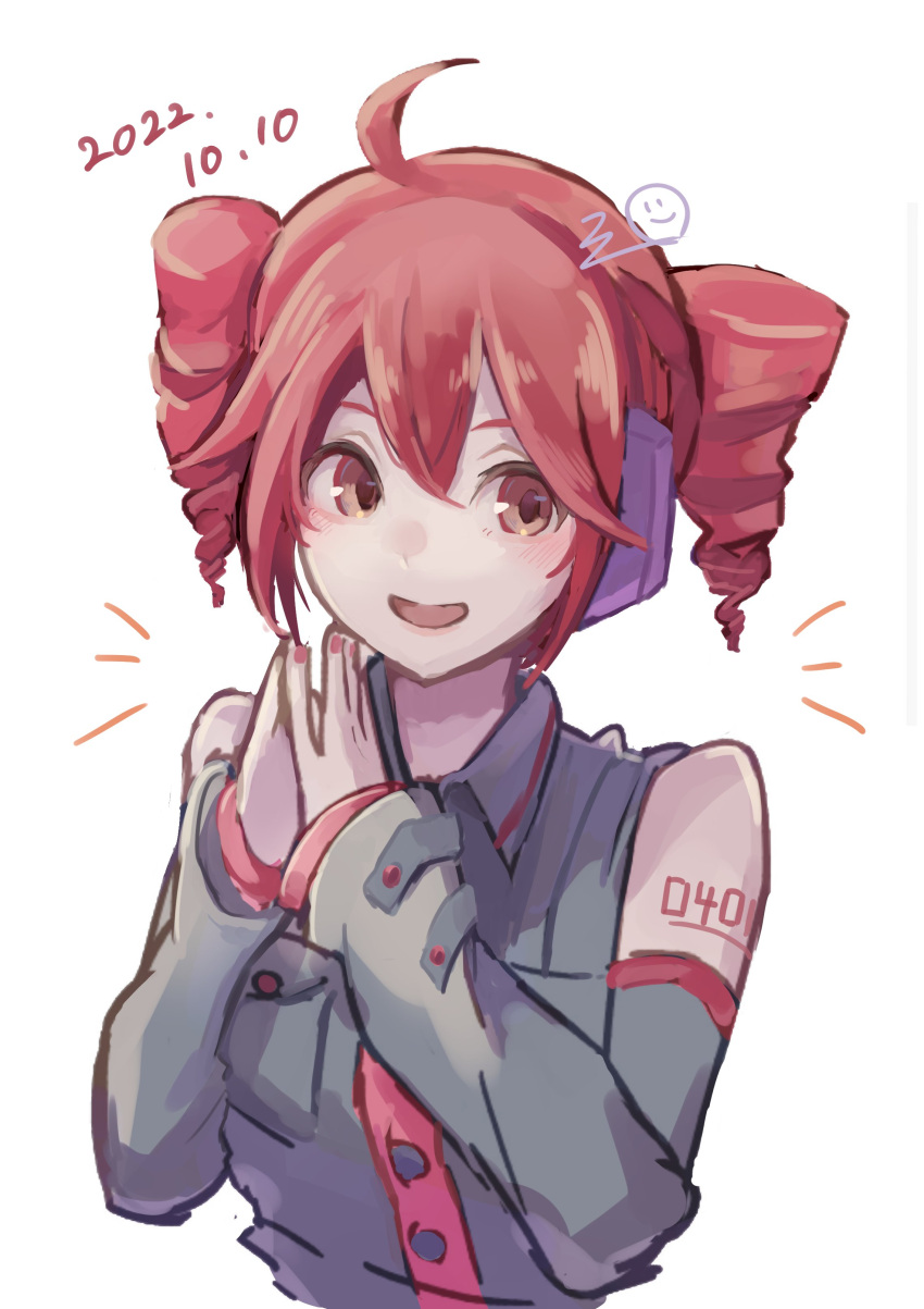 Safebooru - 1girl absurdres ahoge black shirt black sleeves blush breast pocket buttons collared ...