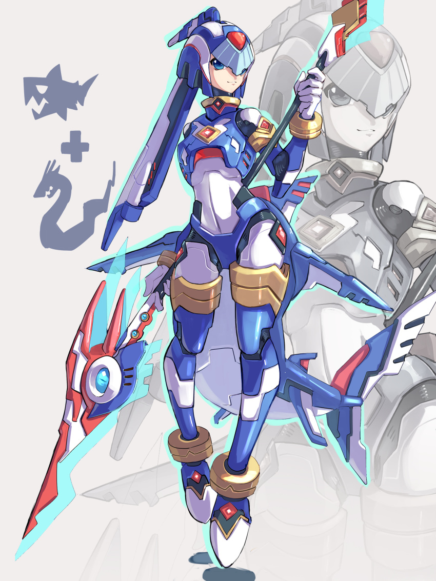 Safebooru - 1girl absurdres adapted costume android armor blue armor blue helmet fairy leviathan ...